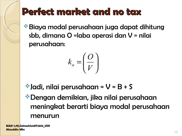 Struktur modal | PPT