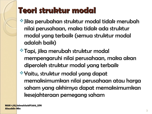 Struktur modal | PPT