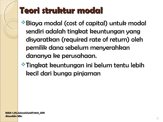 Struktur modal | PPT