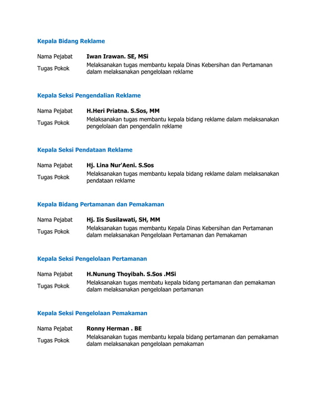 Struktur organisasi dkp 2015 | PDF