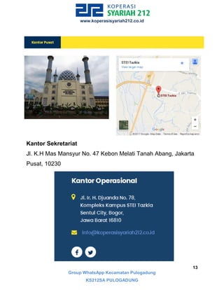 Struktur Organisasi Koperasi 212 - 2017 | PDF