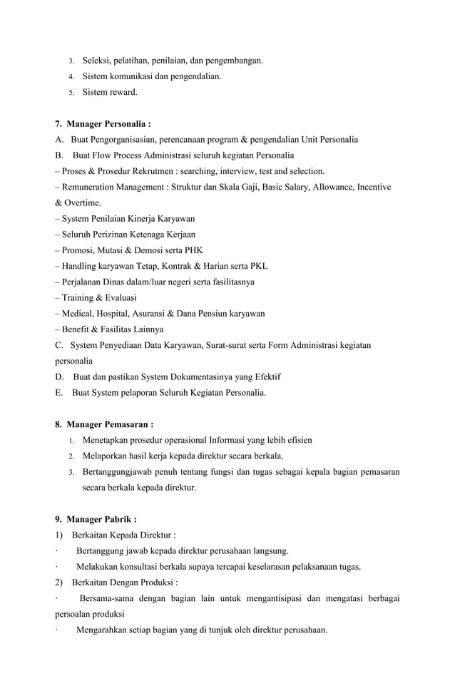 Struktur organisasi perusahaan | DOCX