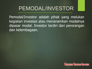 Struktur pasar modal indonesia | PPTX
