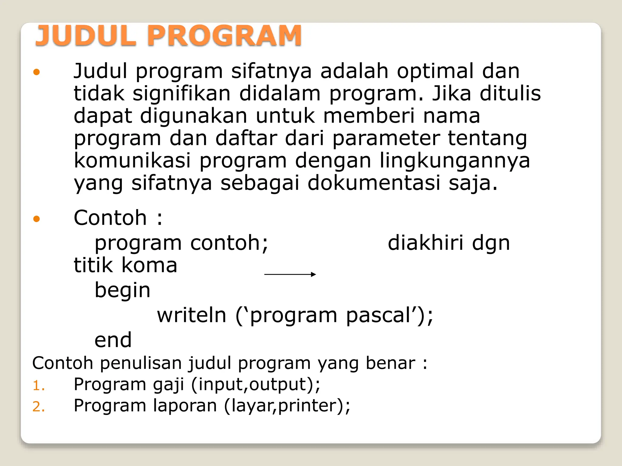 struktur pemrograman pascal - MATA KULIAH STRUKTUR DATA | PPTX