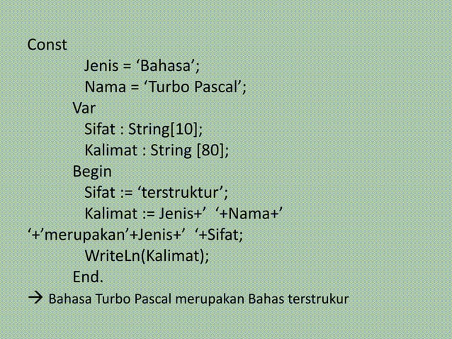 struktur pemrograman pascal - MATA KULIAH STRUKTUR DATA | PPTX
