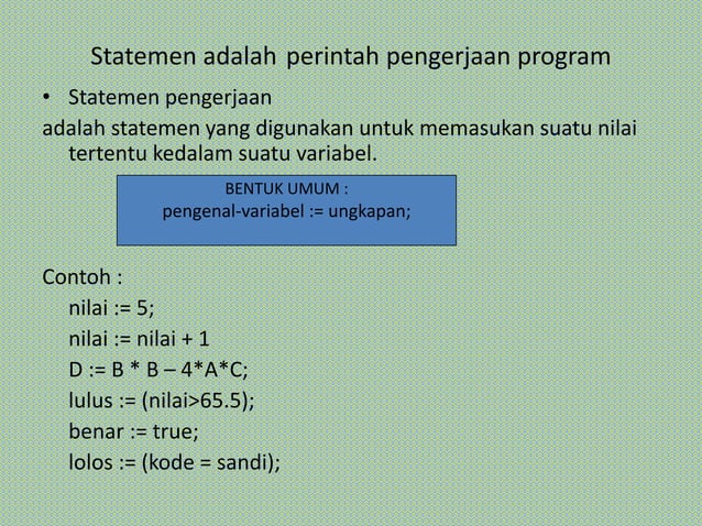 Struktur pemrograman pascal | PPTX