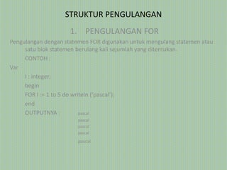Struktur pemrograman pascal | PPTX