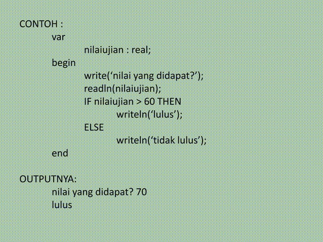 Struktur pemrograman pascal | PPTX