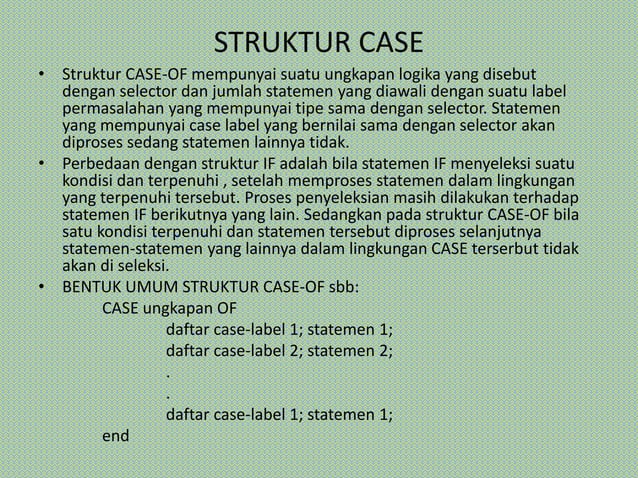 Struktur pemrograman pascal | PPTX