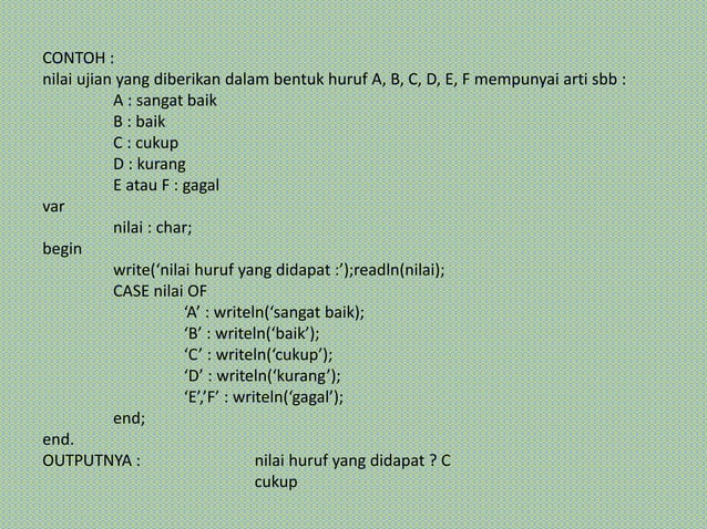Struktur pemrograman pascal | PPTX
