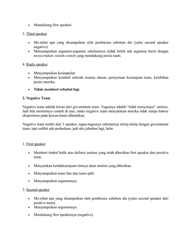 Struktur perlombaan debating | DOC