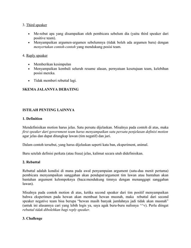 Struktur perlombaan debating | DOC