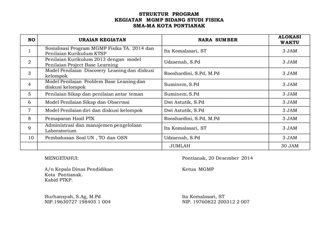 Struktur program sertifikat terbaru | DOCX
