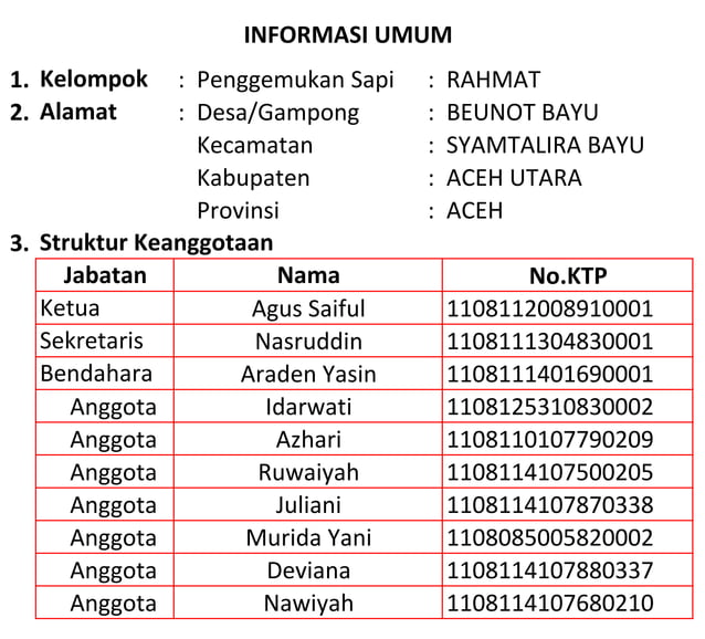 Struktur BPTS rahmat | PDF