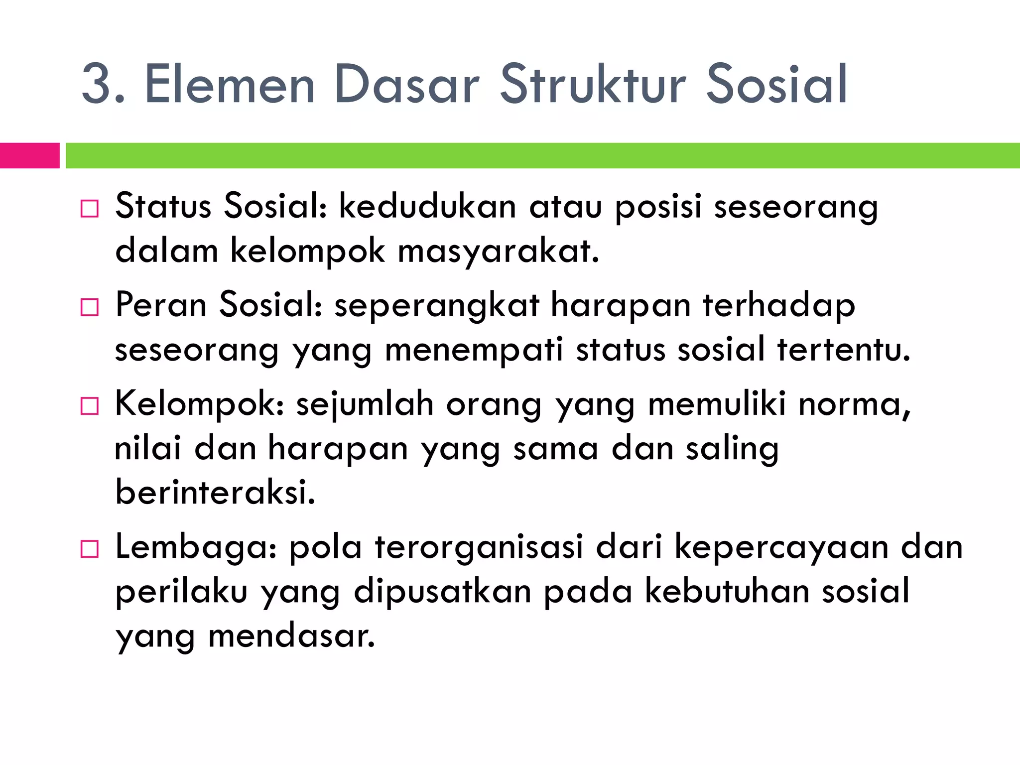 Struktur sosial sosiologi XI IPS | PPTX
