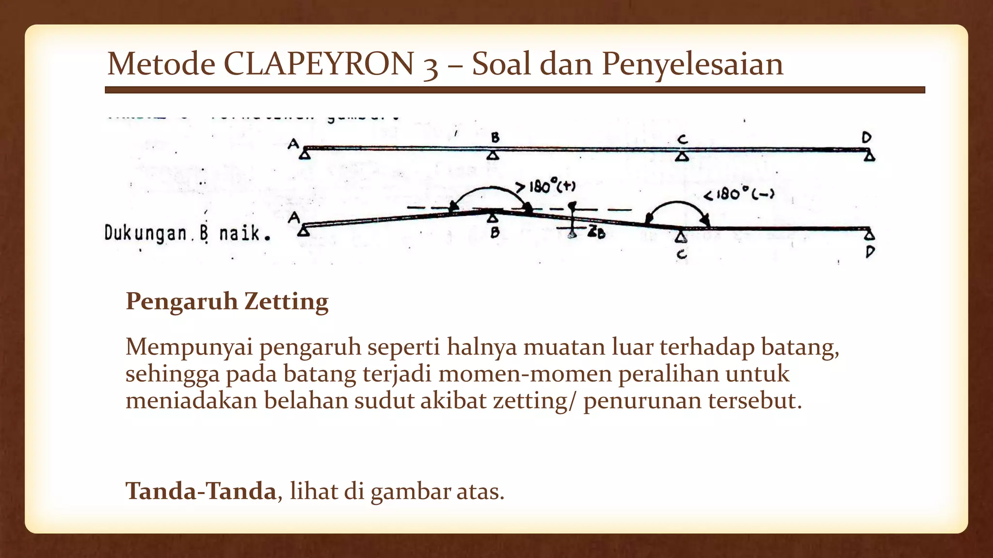 struktur statis tak tentu metode clapetron-continuous beam dengan ...