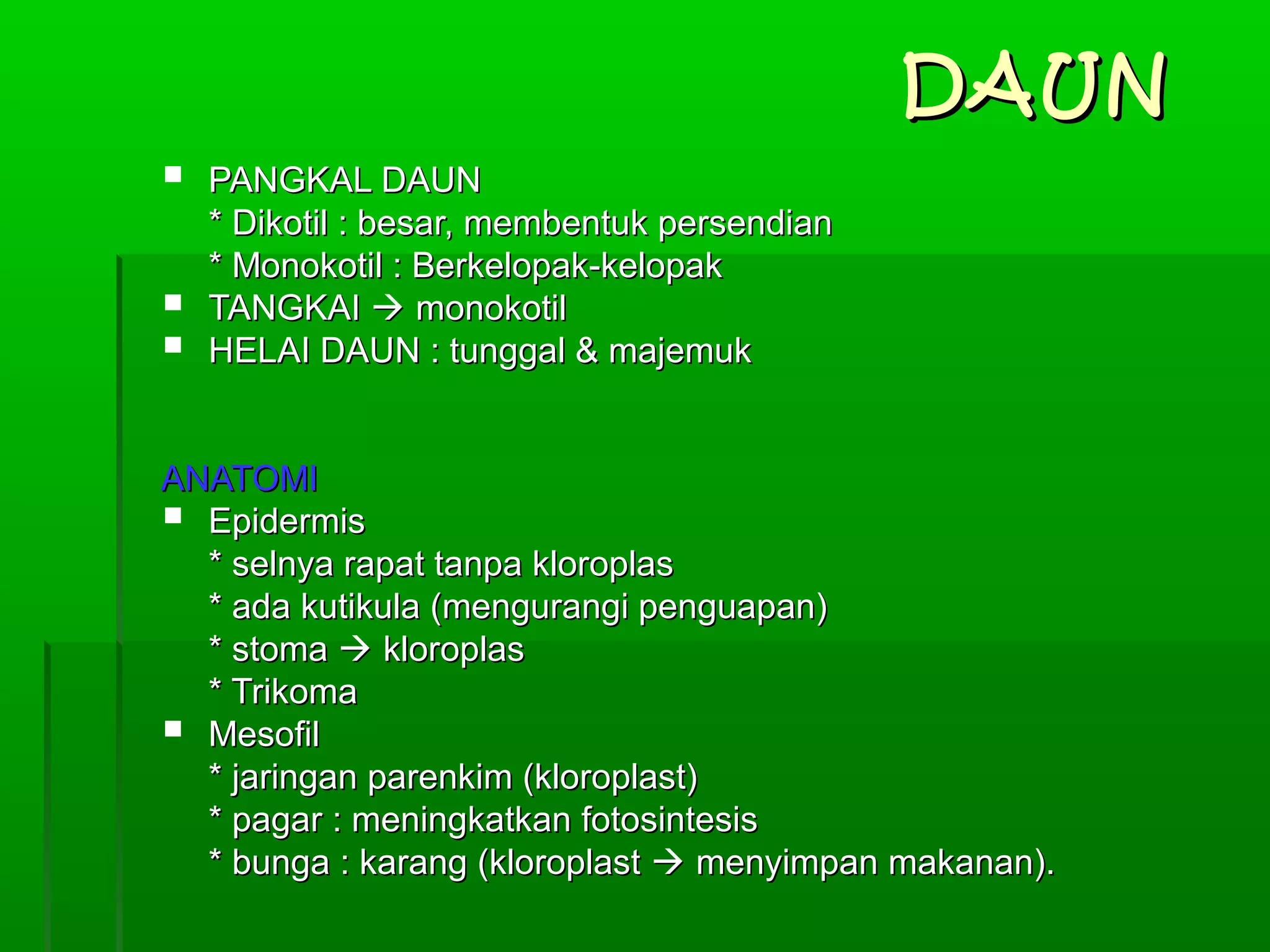Struktur tumbuhan | PPT