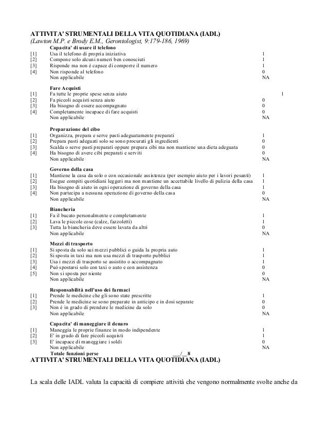 Strumenti per la valutazione del paziente affetto da demenza