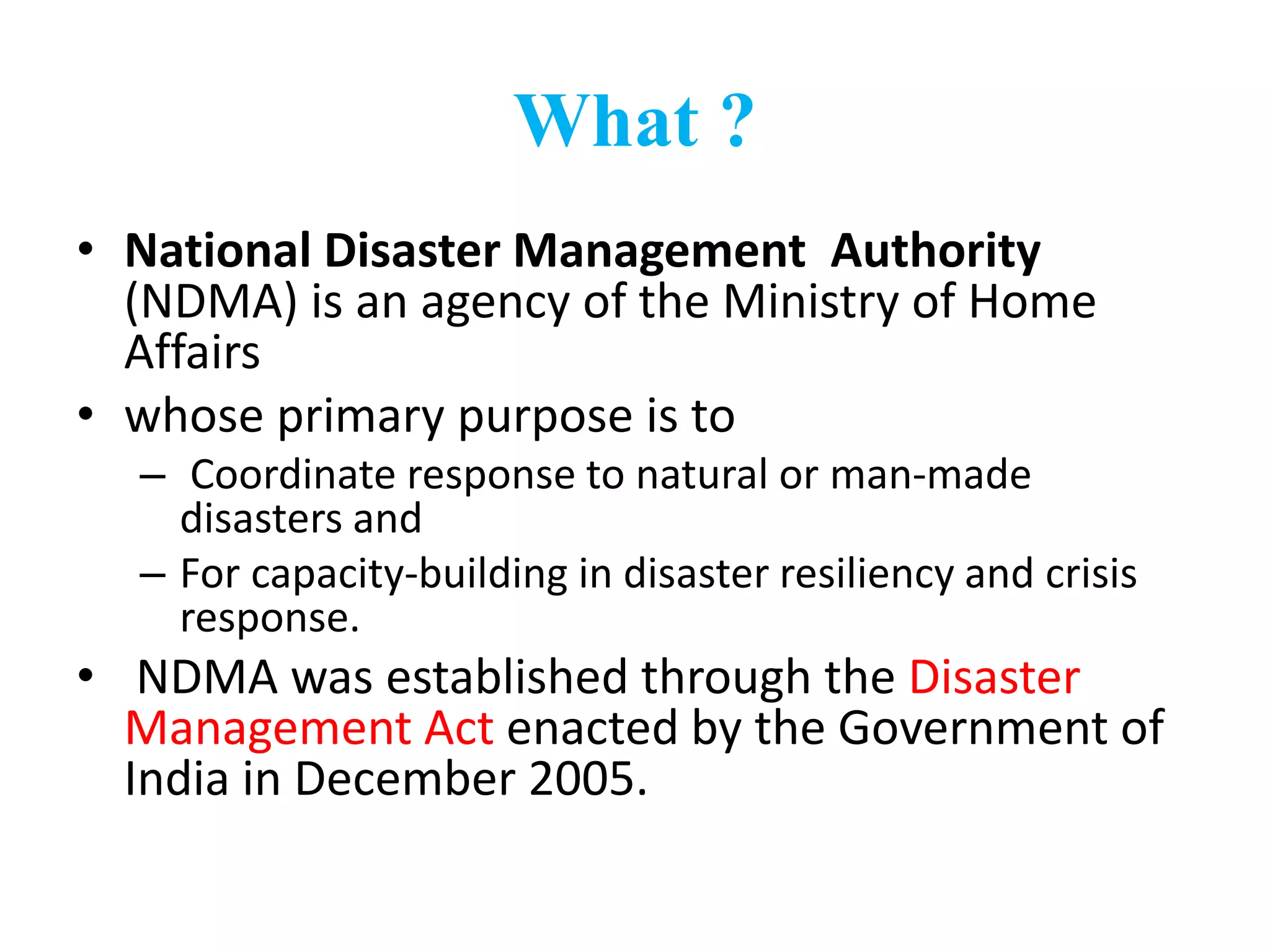 Strusture of disaster management in india | PPTX