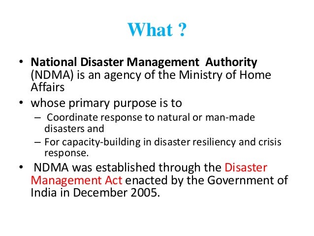 Strusture of disaster management in india