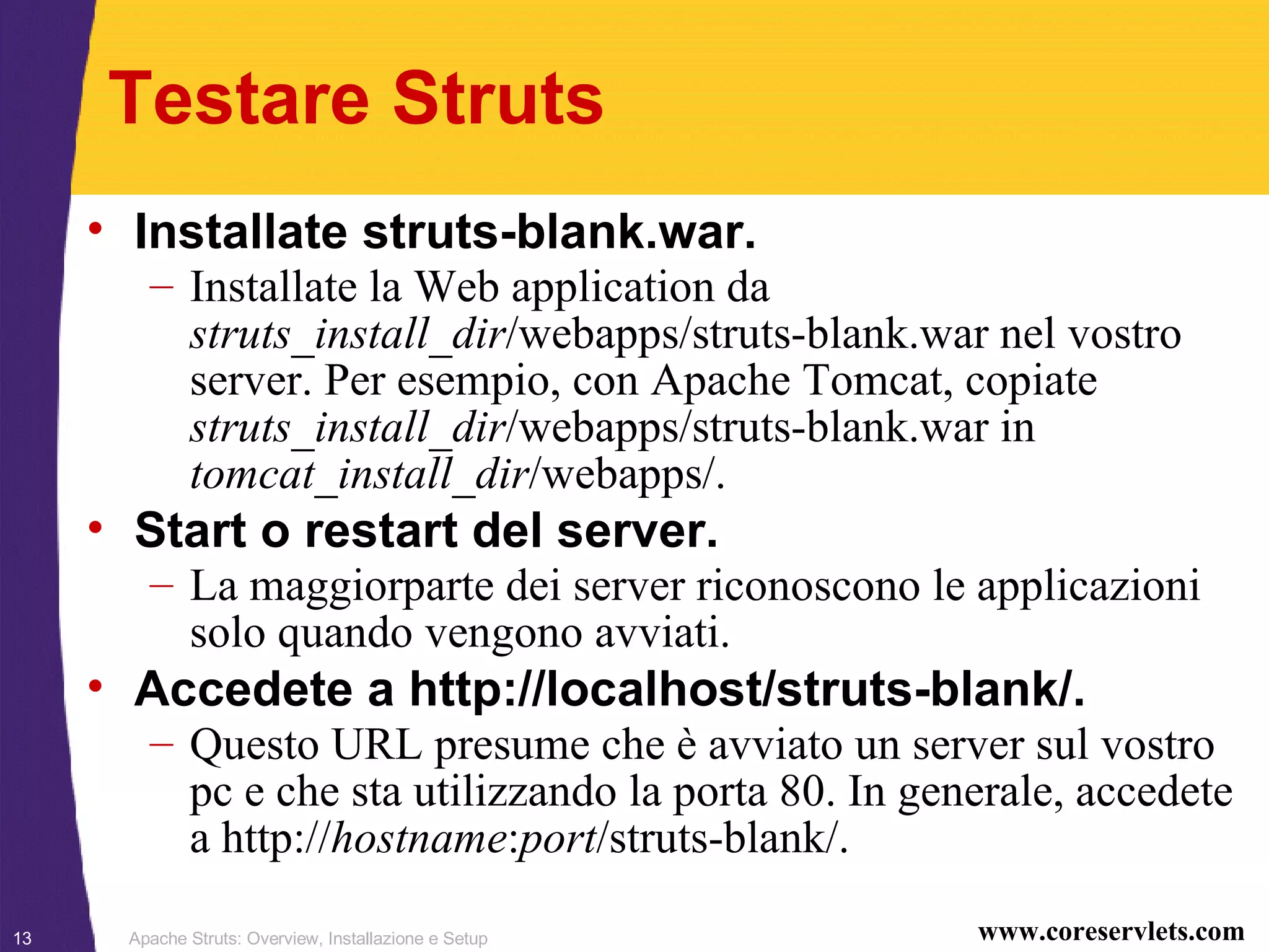 Struts - Overview, Installazione e Setup | PPT