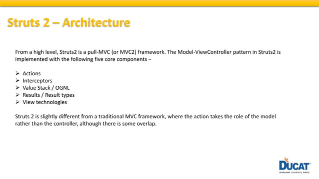 Struts 2 – Architecture | PPTX | Web Development | Internet