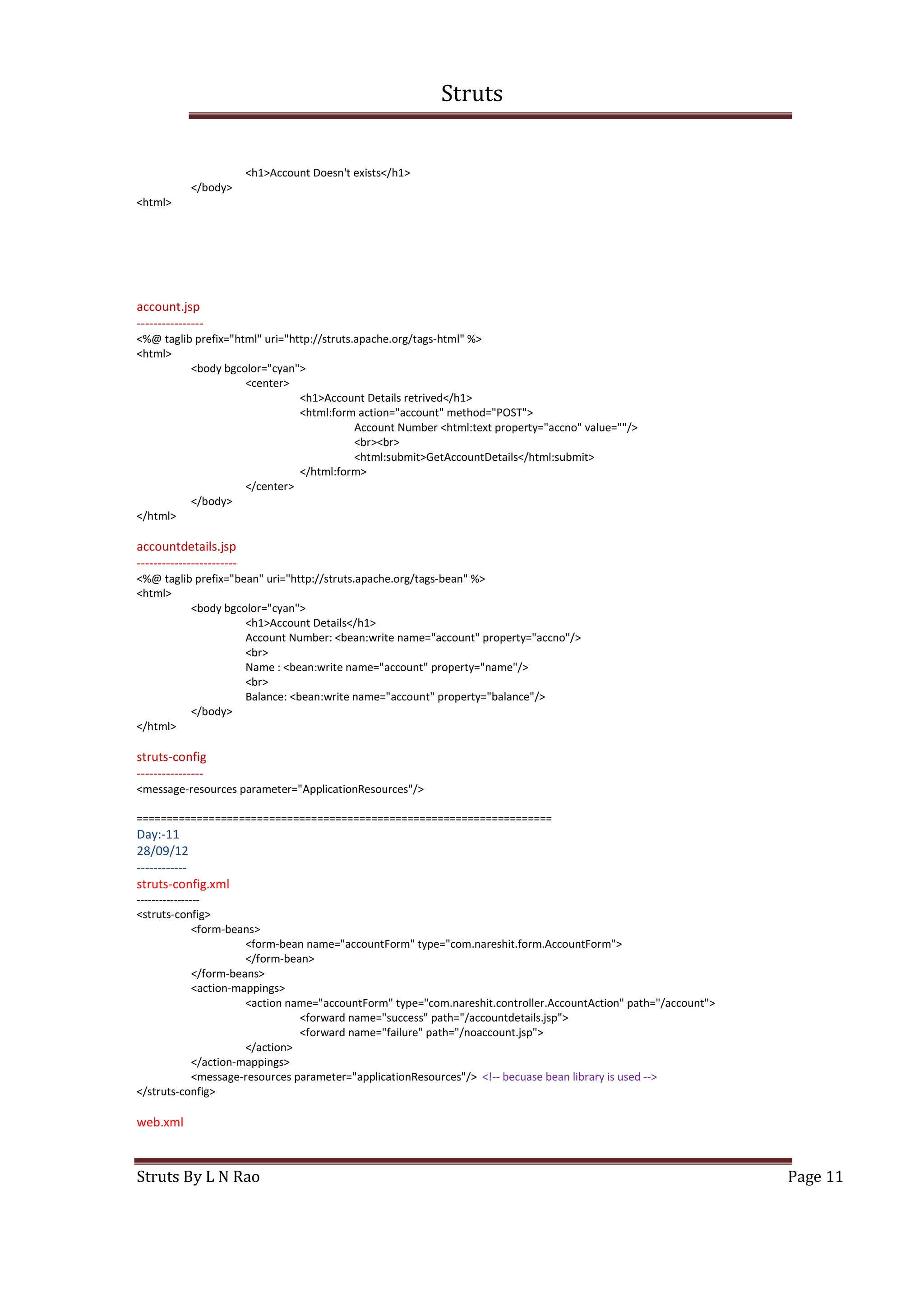 Struts by l n rao | PDF