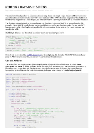 Struts database access | PDF | Databases | Computer Software and Applications