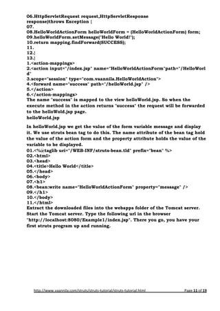 Struts tutorial | PDF