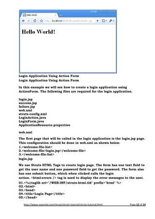 Struts tutorial | PDF | Web Design and HTML | Internet