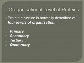 Strutural organisation of proteins | PPTX
