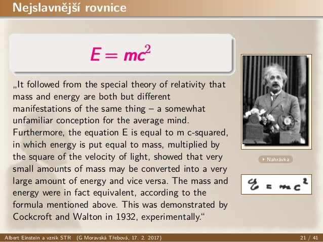 Albert Einstein a speciální teorie relativity