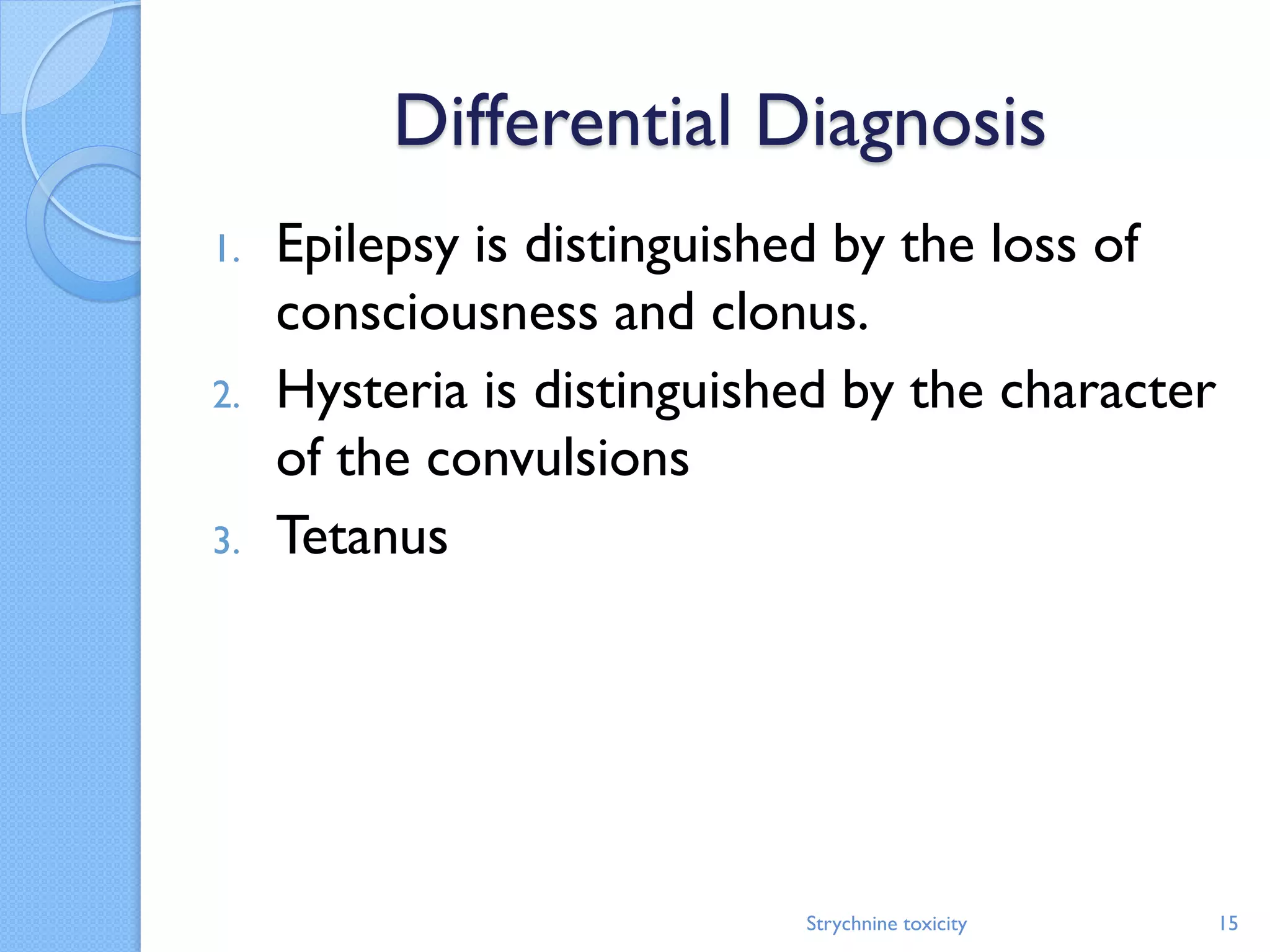 Strychinine poisoning (Nux vomica) / spinal poison | PDF