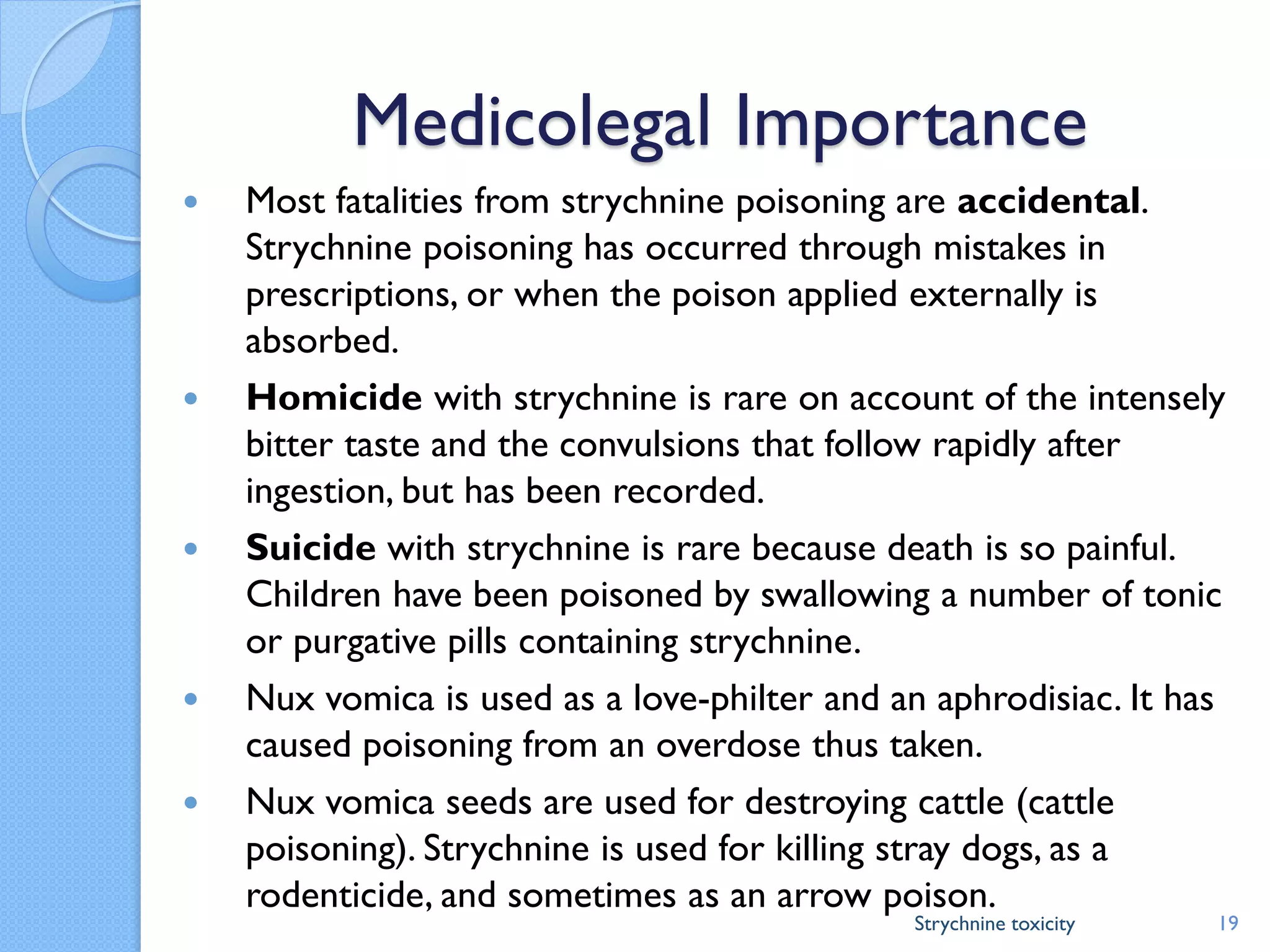 Strychinine poisoning (Nux vomica) / spinal poison | PDF