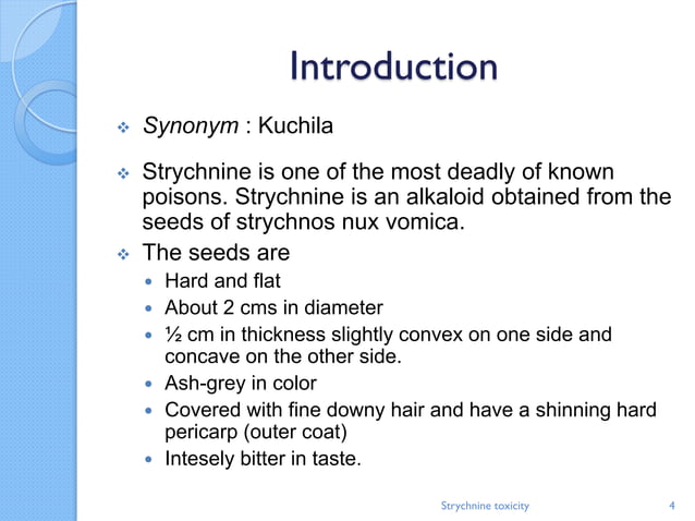 Strychinine poisoning (Nux vomica) / spinal poison | PDF | Brain and ...