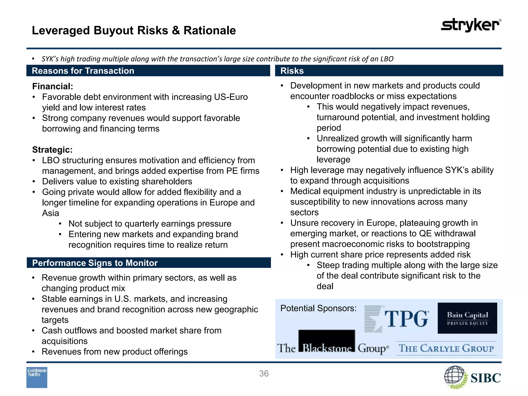 SIBC Goldman Sachs : Stryker/Smith & Nephew | PPT