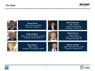 SIBC Goldman Sachs : Stryker/Smith & Nephew | PPTX