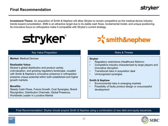 SIBC Goldman Sachs : Stryker/Smith & Nephew | PPT