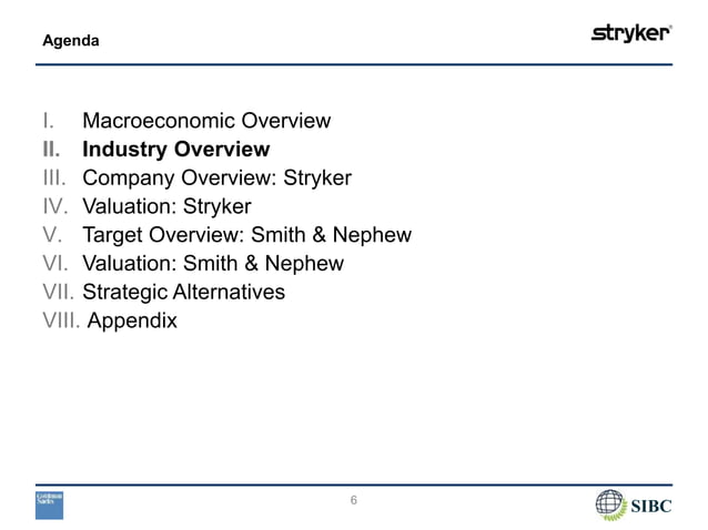 SIBC Goldman Sachs : Stryker/Smith & Nephew | PPT