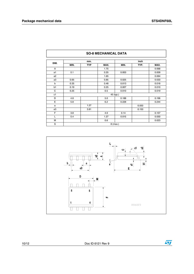 Original N-Channel Mosfet STS4DNF60L 4DF60L 60V 4A SOP-8 New STMicroelectronics | PDF