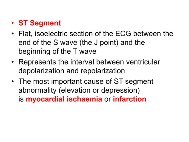 ST SEGMENT IN ECG,ST ELEVATION AND ST DEPRESSION | PPTX