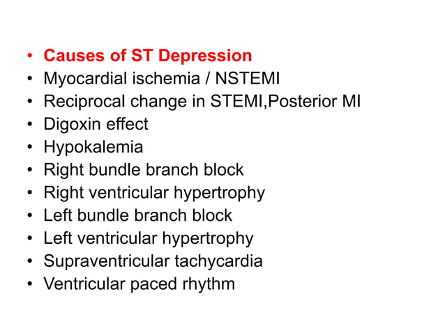 ST SEGMENT IN ECG,ST ELEVATION AND ST DEPRESSION | PPTX
