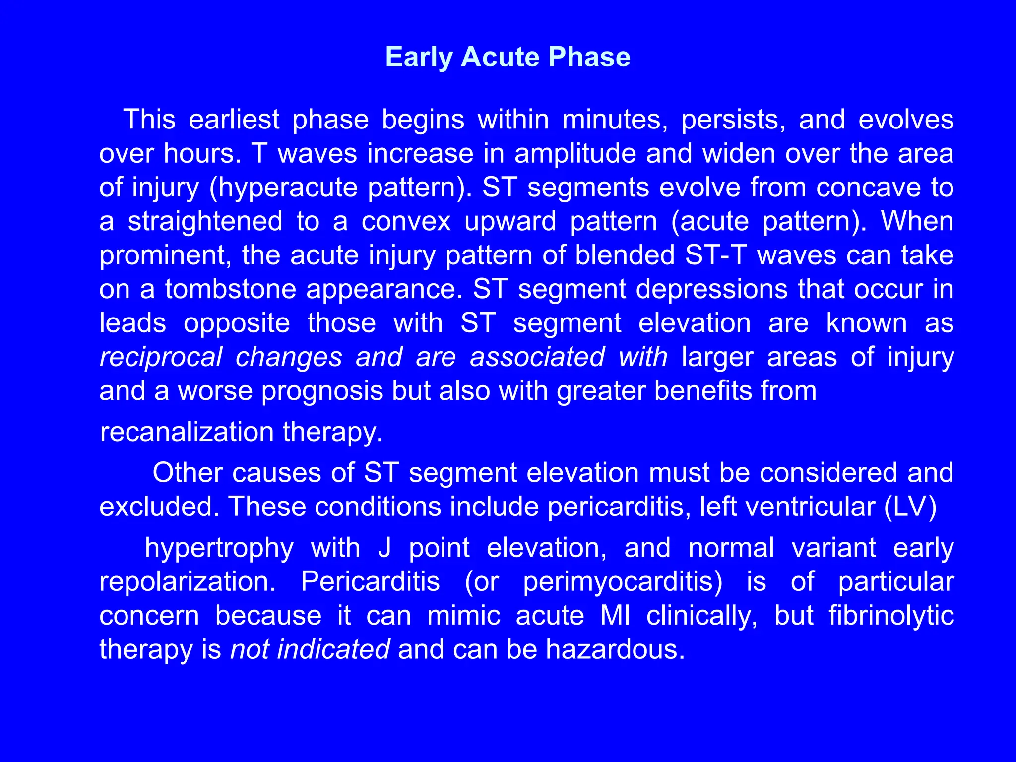 ST segment elevation acute myocardial infarction and complications of ...
