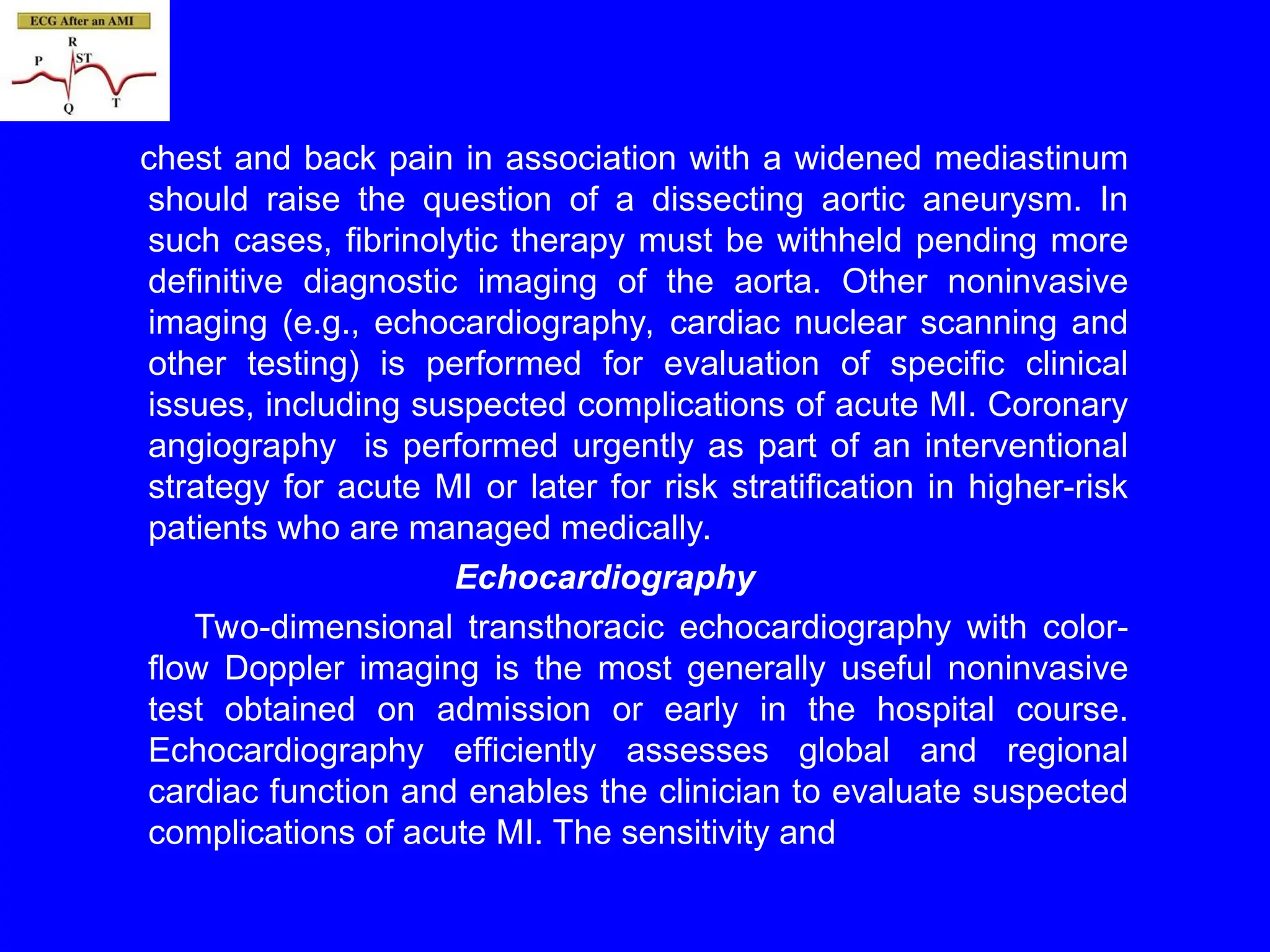 St Segment Elevation Acute Myocardial Infarction And Complications Of Myocardial Infarction