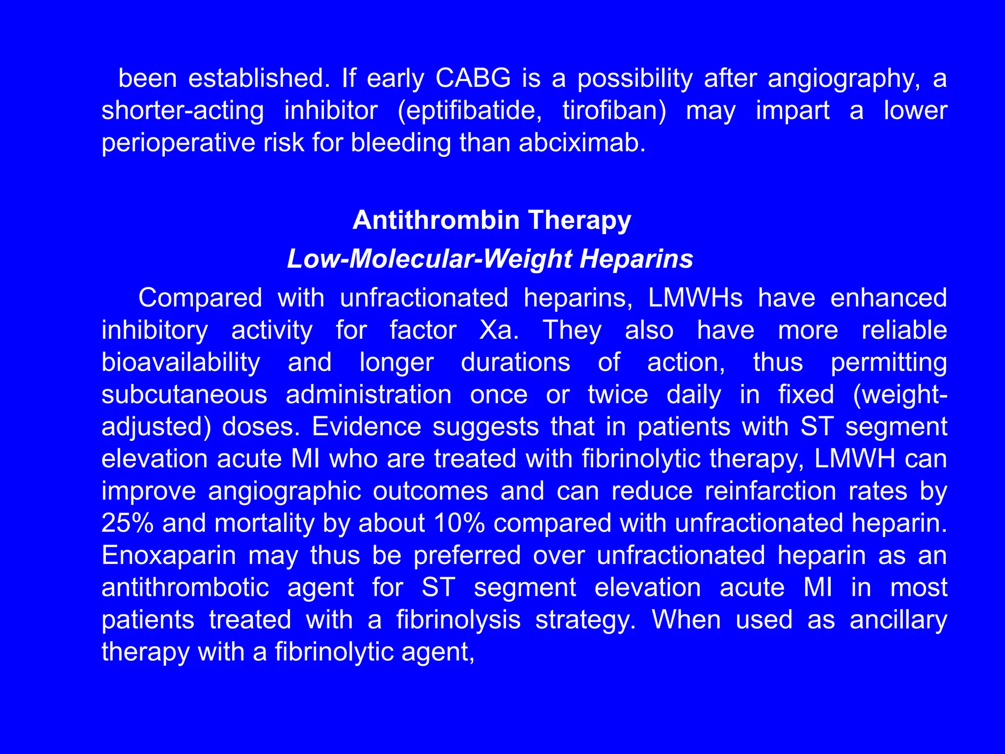 ST segment elevation acute myocardial infarction and complications of ...