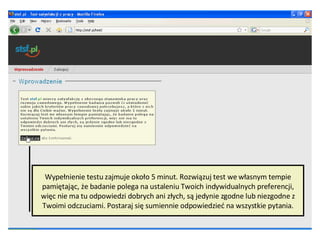 Instrukcja wypełniania testu stsf.pl