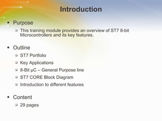 Overview of ST7 8-bit Microcontrollers | PPT