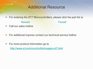 Overview of ST7 8-bit Microcontrollers | PPT