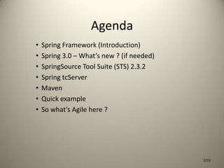 Developing Agile Java Applications using Spring tools | PPTX