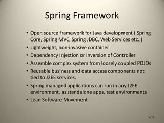 Developing Agile Java Applications using Spring tools | PPTX